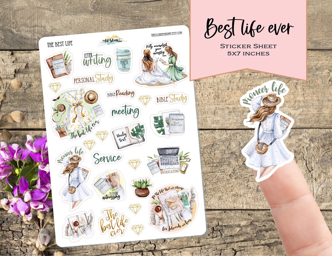 The Best Life Sticker Sheet/sticker/1 Inch /white Matte Stickers/jw ...