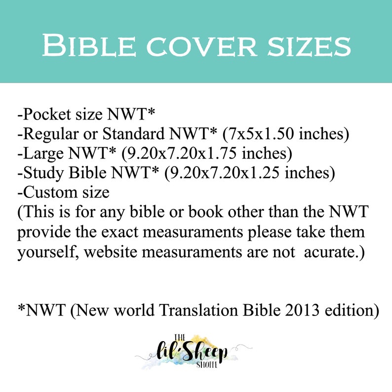 Bible Cover/new World Translation Bible Cover/ Custom Size - Etsy