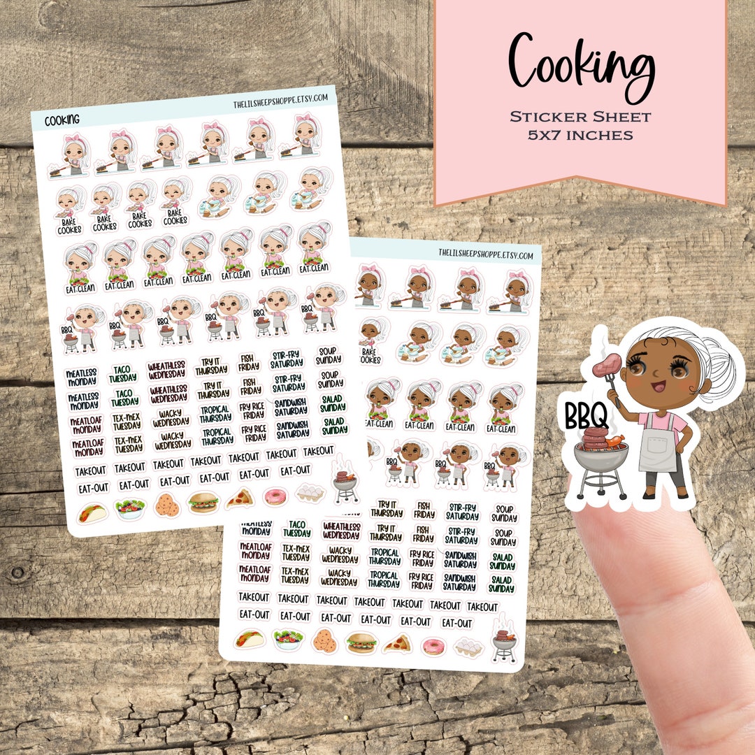 Cooking Sticker Sheet/baking/sticker 0.6 Inch /white Matte Stickers ...