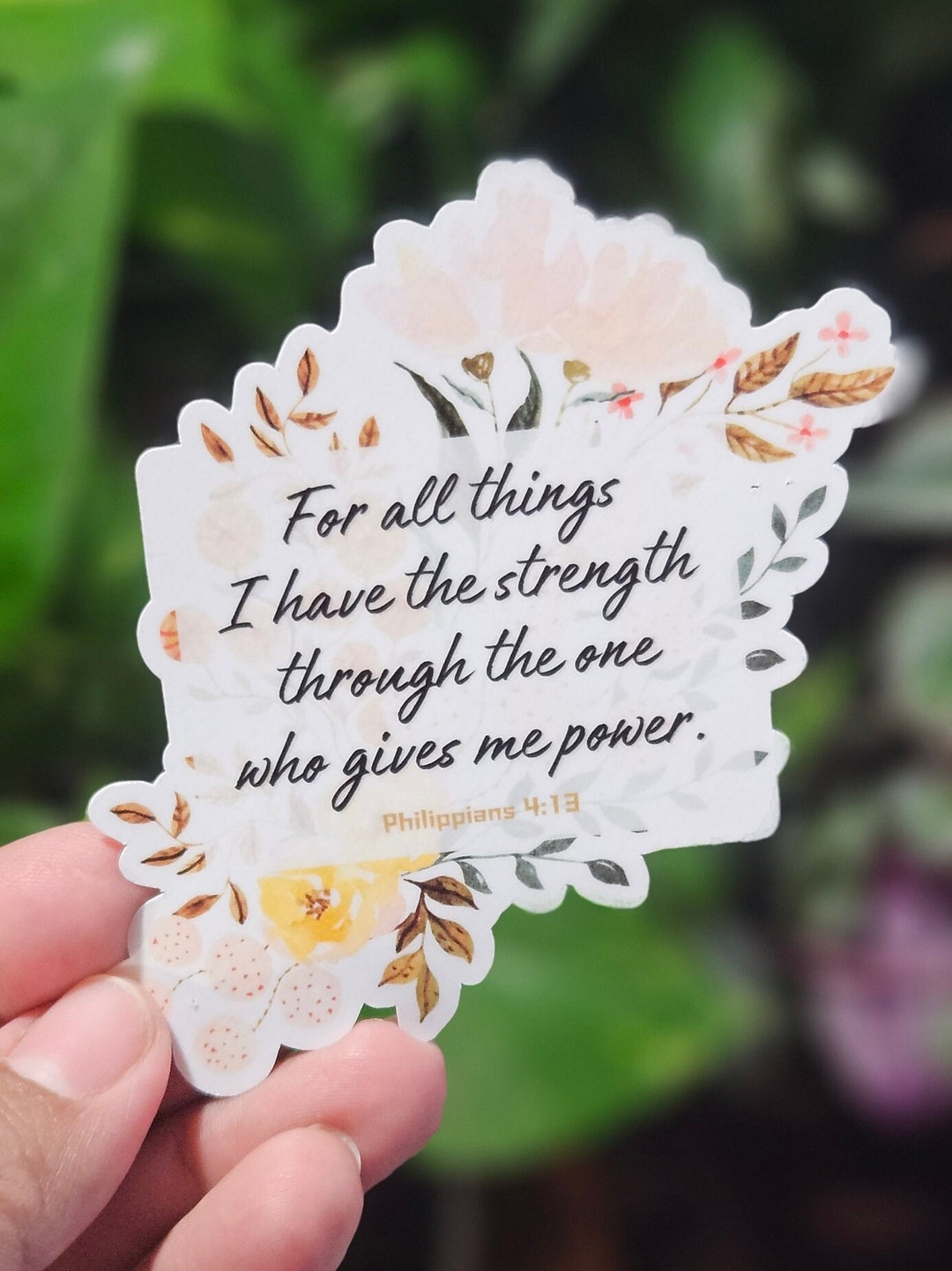 Philippians 4:13 Text Sticker /waterproof Laminated Sticker/bible ...
