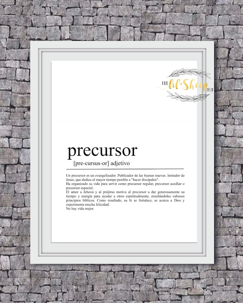 Jw Definicion De Precursor/regalo Para Precursores/arte Para - Etsy