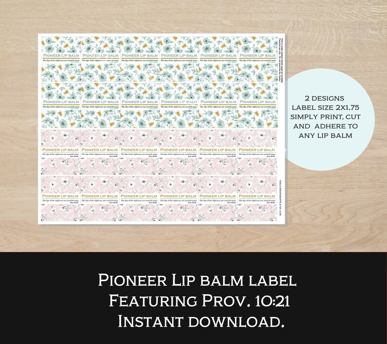 Pioneer Lip Balm Printable Labels/prov 10:20/jw Pioneer Gift/printable ...