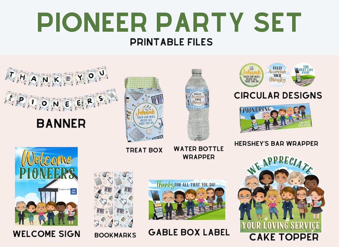 Pioneer Party Printable Set/gift Bag/tags/ Labels/jw Pioneer Gift ...