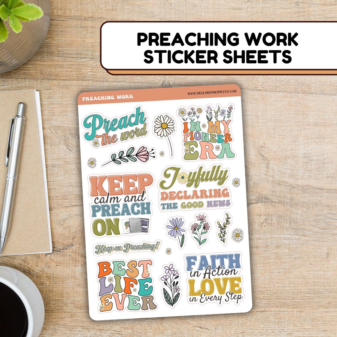 Preaching Work Sticker Sheet/jw Sticker/1 Inch /white Matte Stickers/jw ...