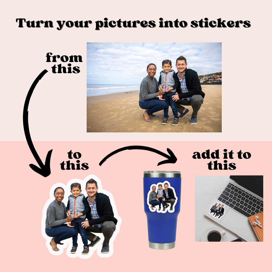 Custom Photo Sticker, Custom Family Sticker, Personalized Sticker ...