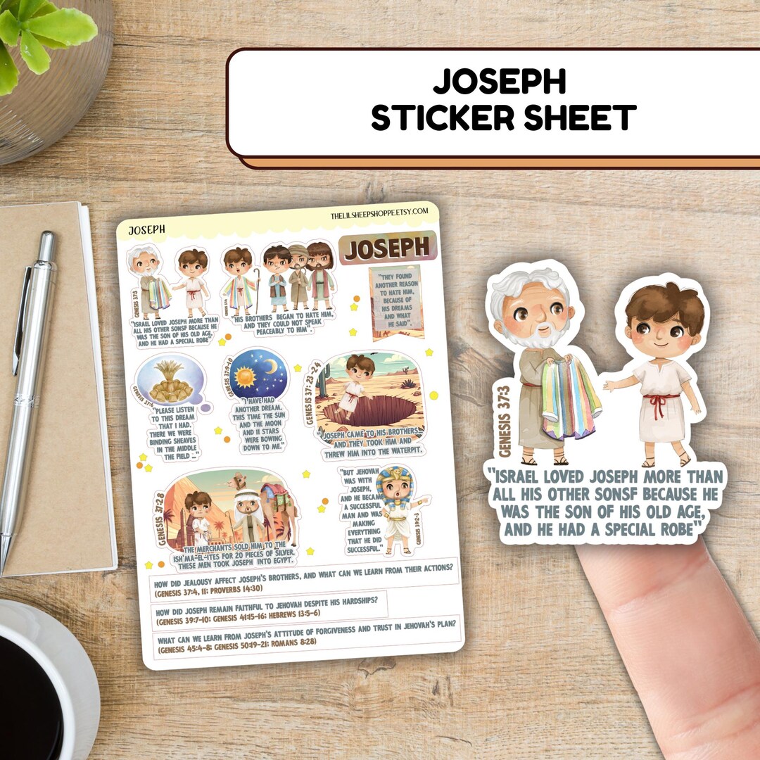 Joseph Journaling Sticker Sheet/sticker/personal Study Stickers /white ...