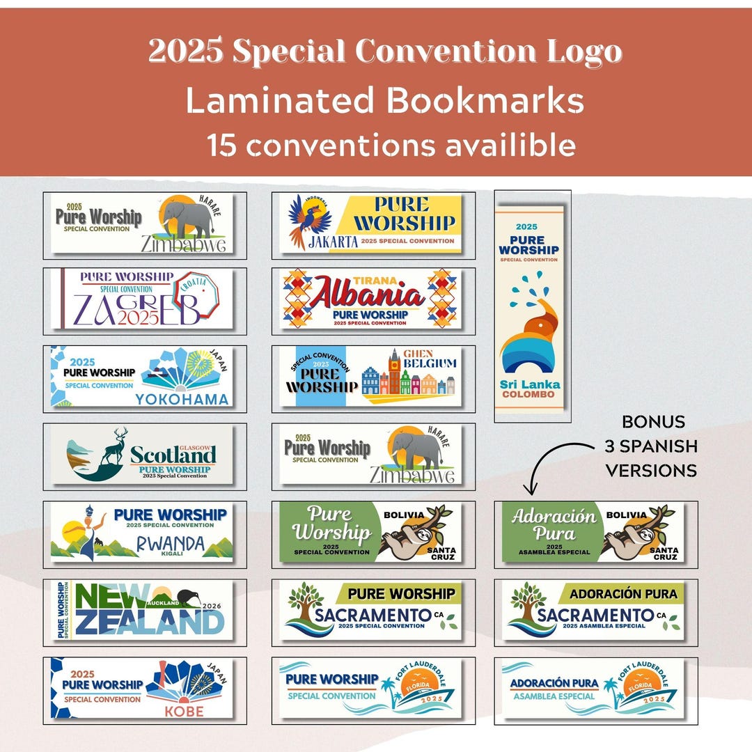 2025 Special Convention Logo Bookmarks, Pure Worship Convention ...