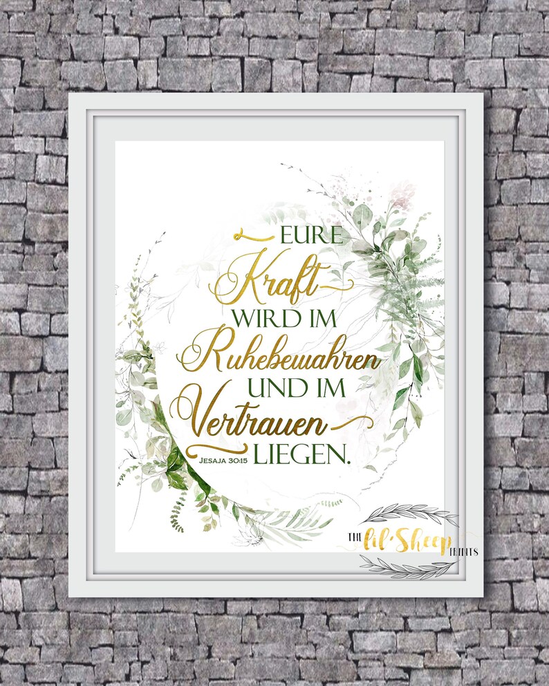 JW 2021 Year Text Print Art in German/Jesaja 30:15/Year Text/ | Etsy