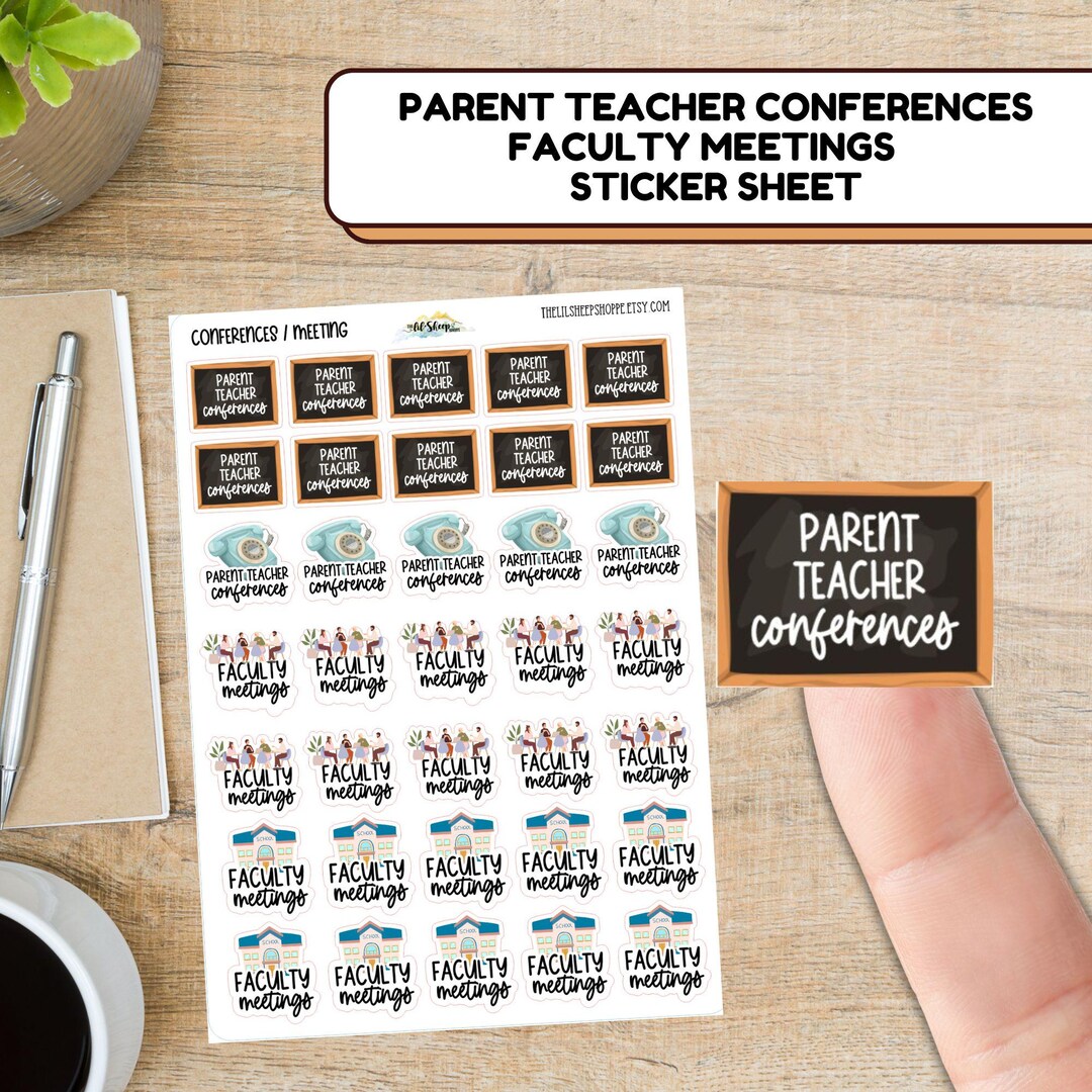 Teacher Sticker Sheet/ Parent Teacher Conferences and Faculty Meeting ...