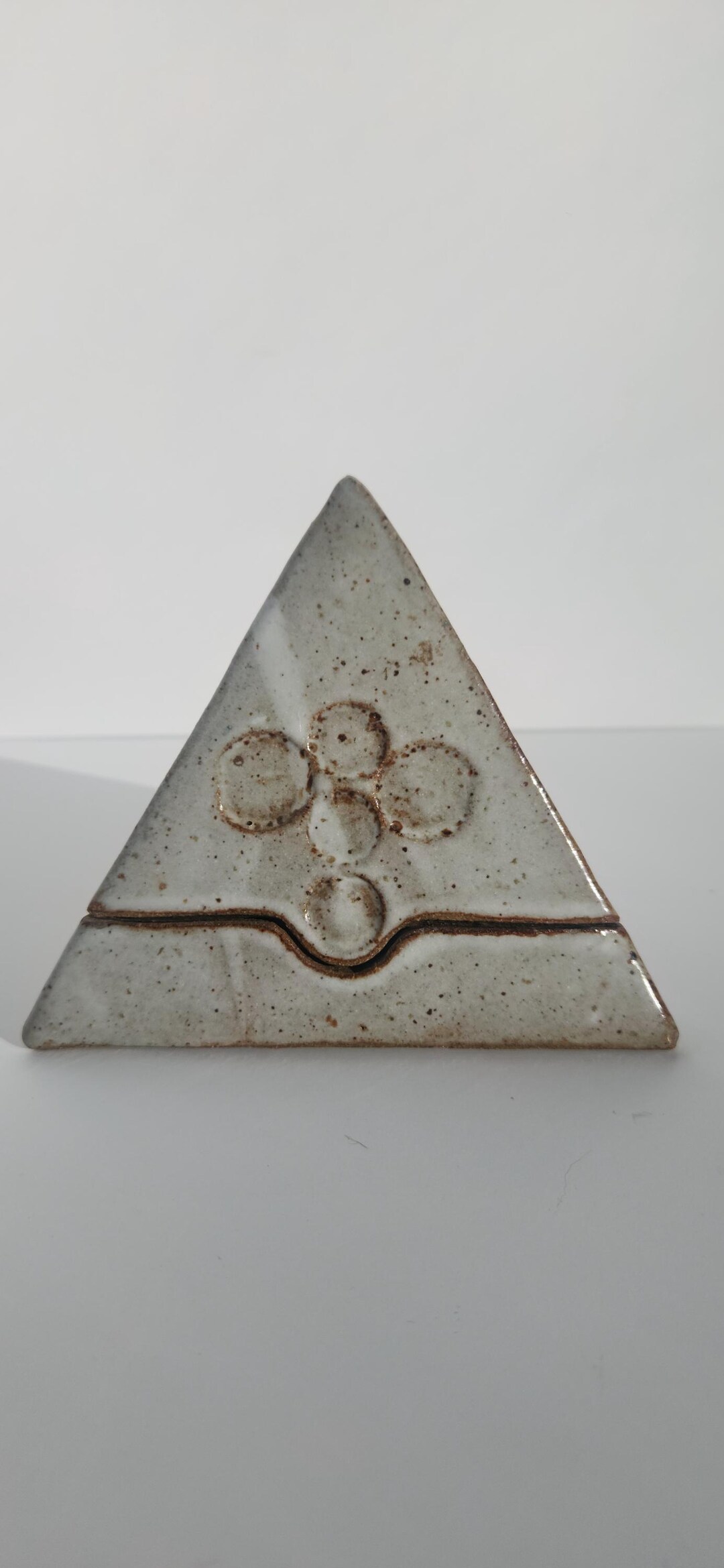 Vintage Handmade Ceramic Triangle Box, Handmade Pottery From the 1970s ...