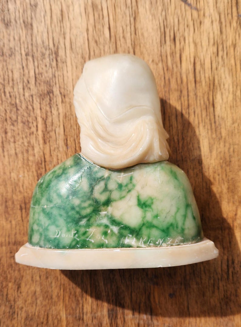 Antique Alabaster Bust of Joan of Arc, by Italian Sculptor Dante Zoi ...