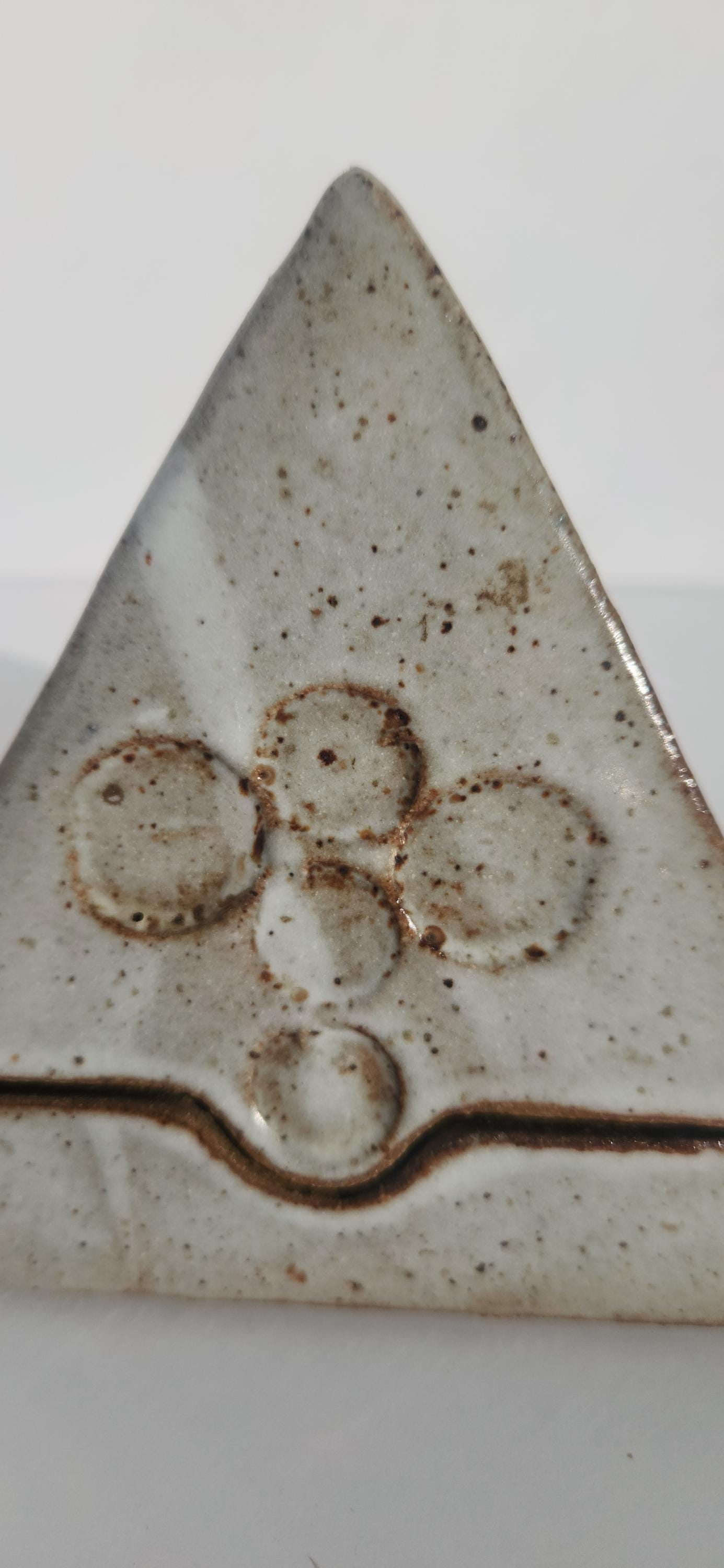 Vintage Handmade Ceramic Triangle Box, Handmade Pottery From the 1970s ...