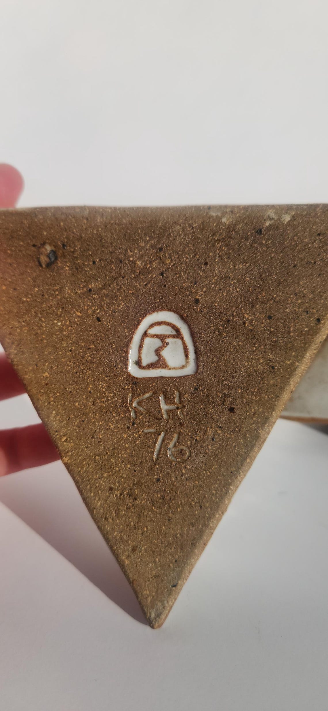 Vintage Handmade Ceramic Triangle Box, Handmade Pottery From the 1970s ...