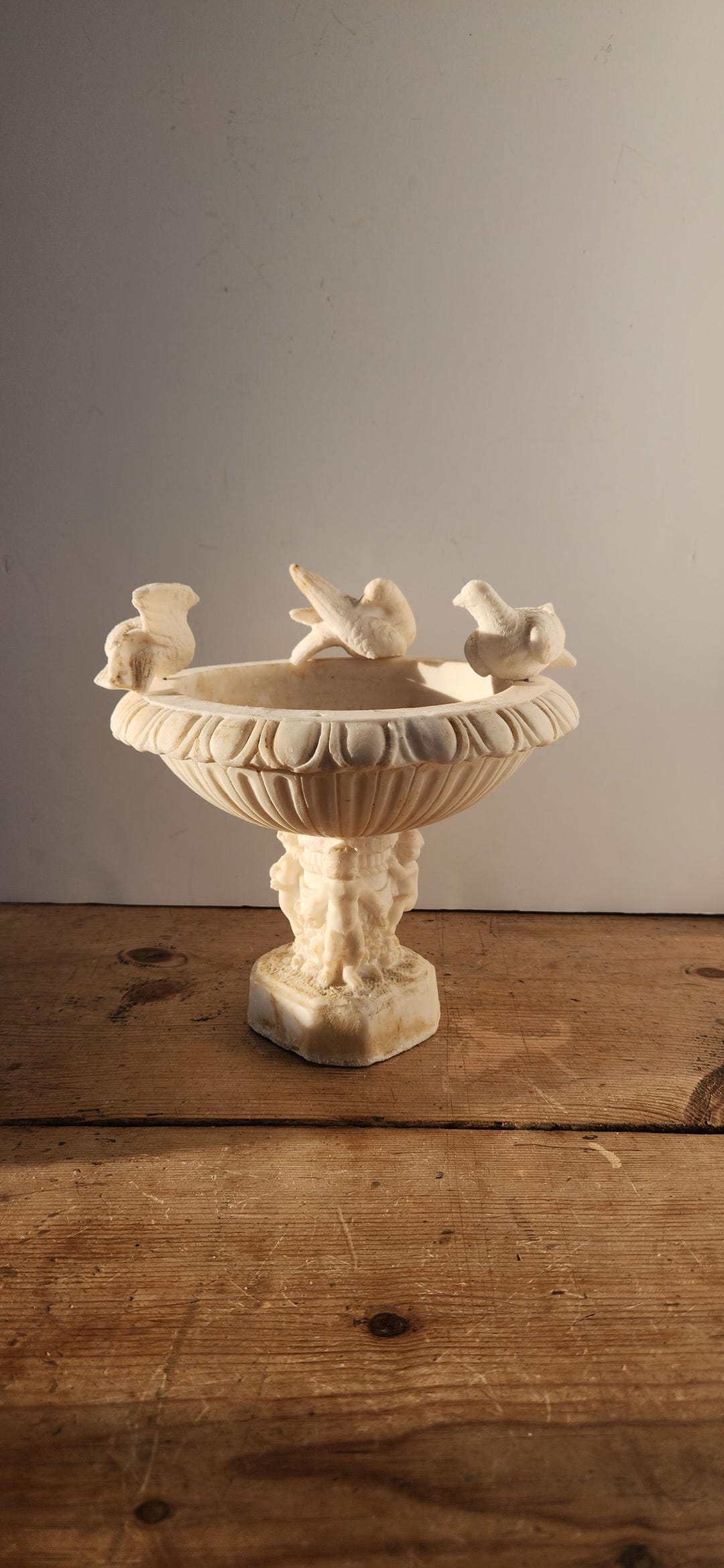 Vintage Mid Century Hand Carved Alabaster Decorative Pedestal Bird/dove ...