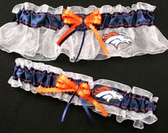 Denver Broncos NFL Handmade Football Wedding Garter Set Navy - Etsy
