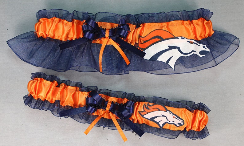 Denver Broncos NFL Handmade Football Wedding Garter Set Navy - Etsy