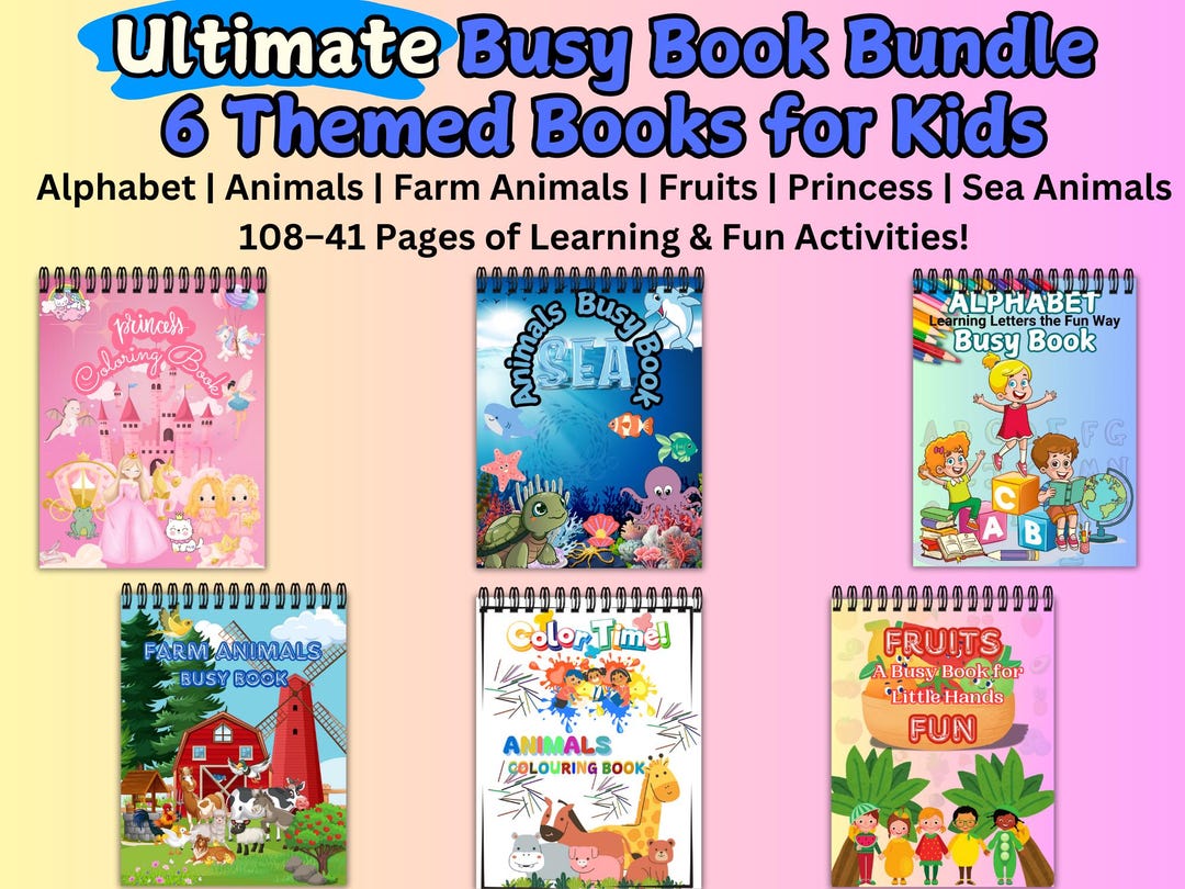 Ultimate Busy Book Bundle for Kindergarten, Preschooler 6 Fun ...