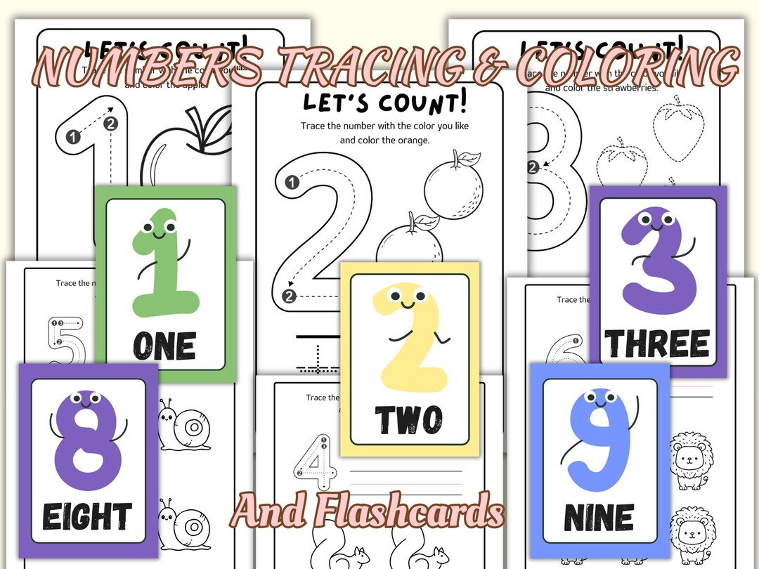 Number Tracing Worksheet & Flashcard | Counting Numbers | Montessori ...