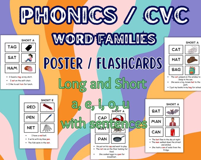 Long Vowels, Magic E, Flash Cards, First Grade, Second Grade ...