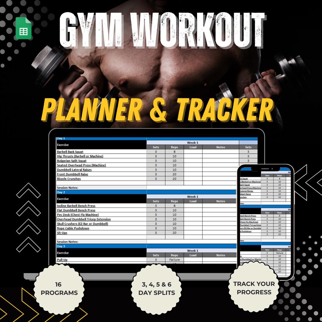 Gym Workout Planner and Tracker Template - Etsy