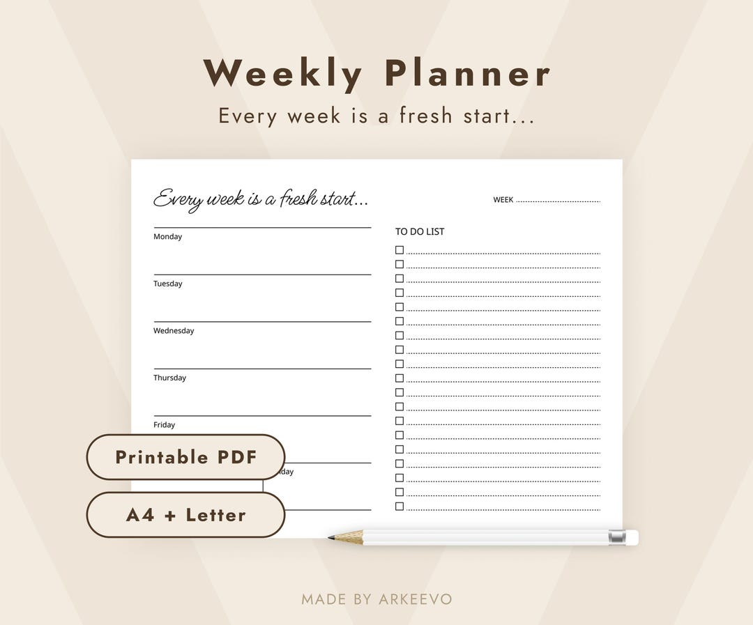 Weekly Planner and Habit Tracker for Personal and Professional Goals ...