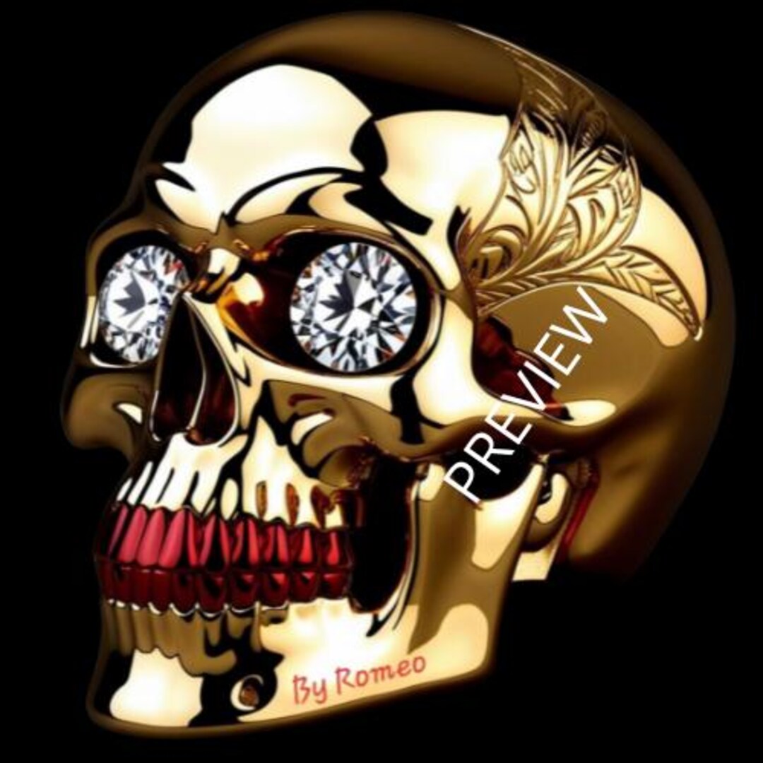 Skull Art Designs - by Romeo - Pack of 5 Mystical Skulls for Prints ...