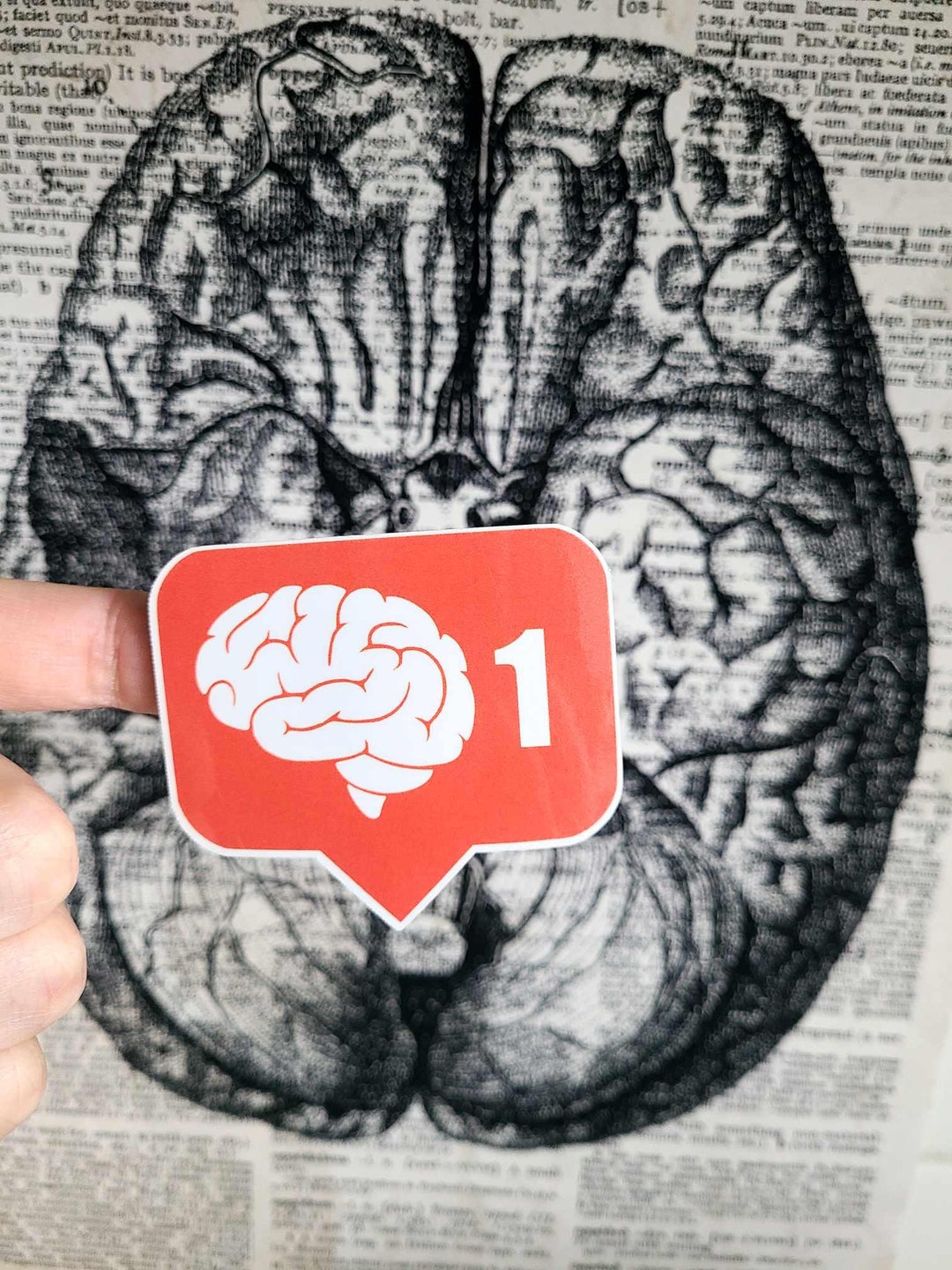Brain Instagram Like Sticker, Conspiracy Themed Decal, Truth Seeker ...