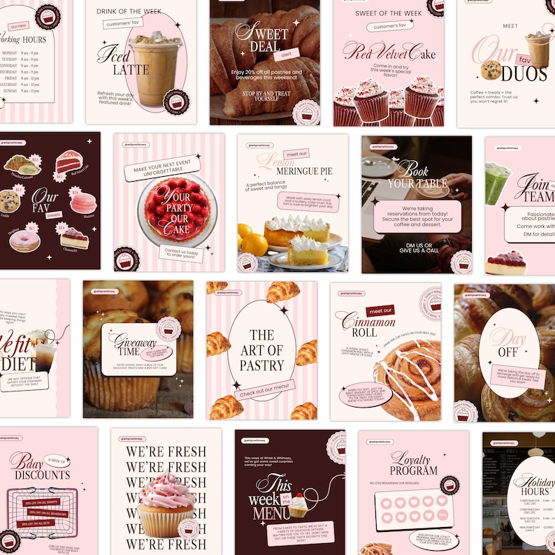 Customizable Bakery and Cafe Social Media Templates: Pastry, Coffee ...