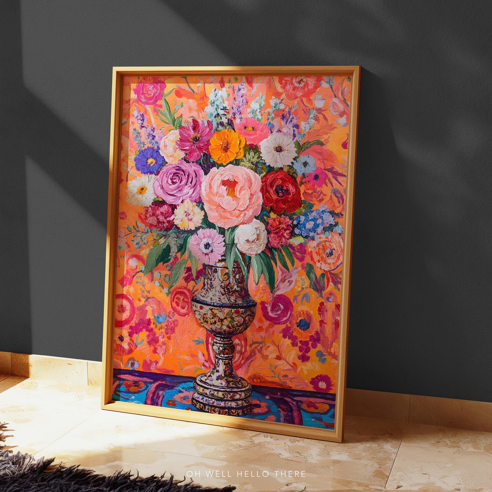 Flower Vase, PRINTABLE Wall Art, Maximalist Oil Painting, Trendy Wall ...