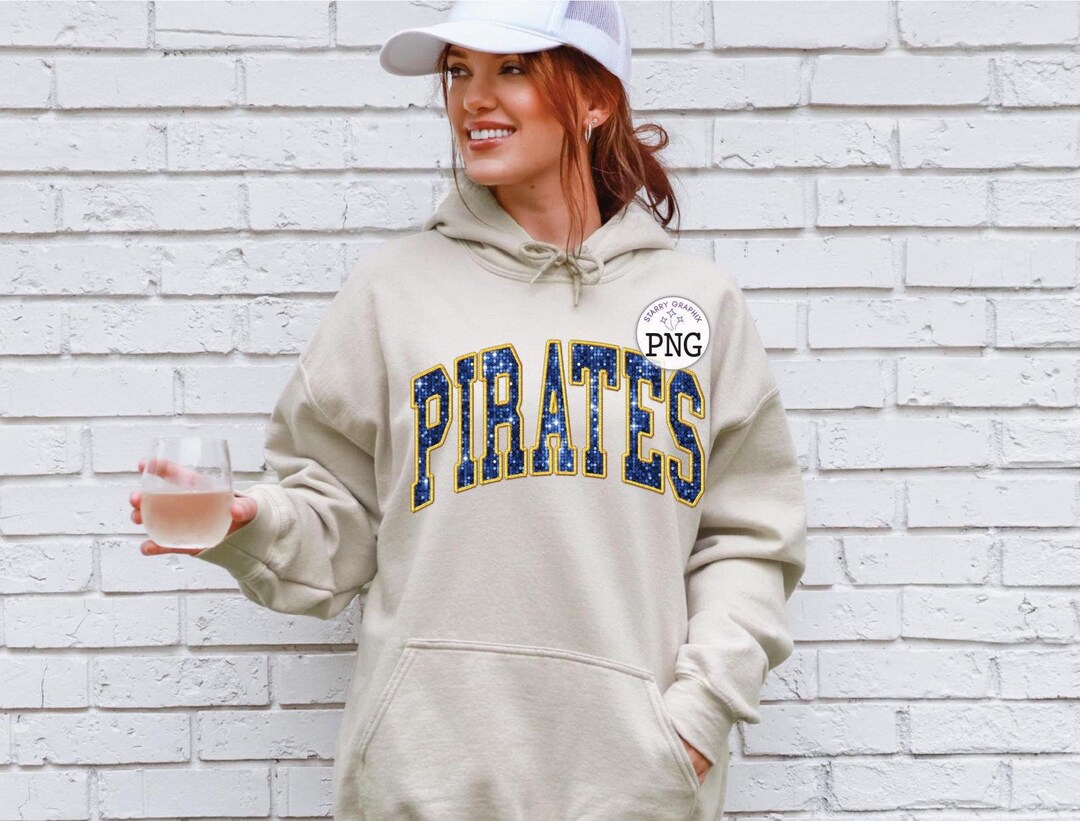 Pirates PNG Image, Mascot School Spirit Blue Gold Varsity Curved Design ...