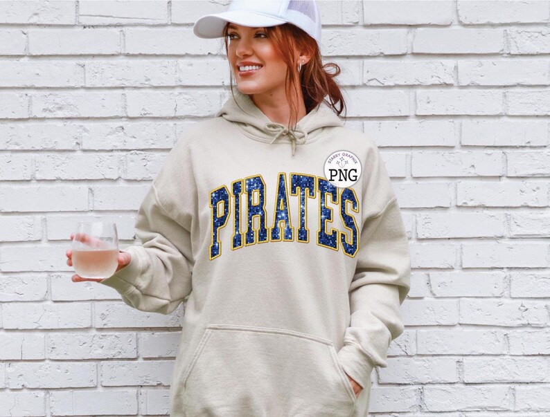 Pirates PNG Image, Mascot School Spirit Blue Gold Varsity Curved Design ...