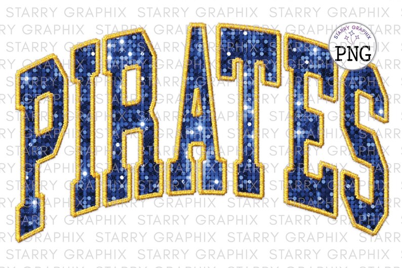 Pirates PNG Image, Mascot School Spirit Blue Gold Varsity Curved Design ...