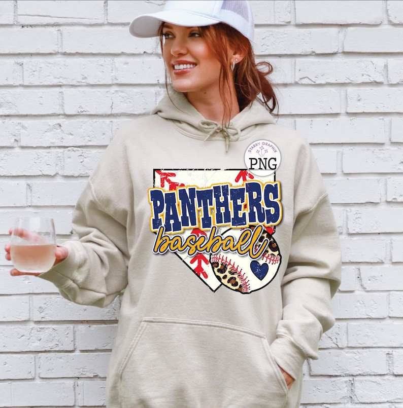 Panthers PNG Image, Panthers Navy Gold Mascot School Spirit Baseball ...