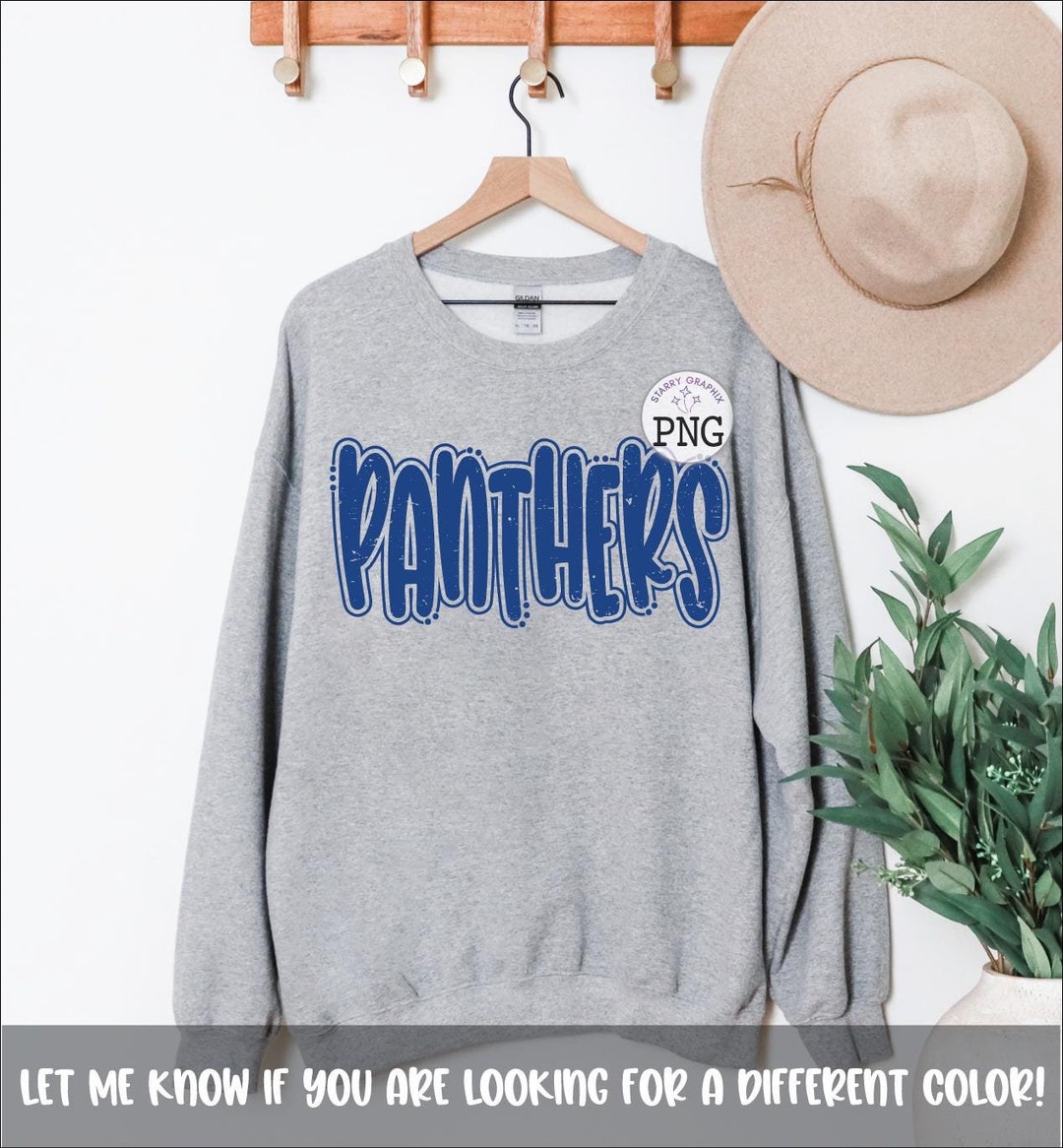 Panthers PNG Image, Mascot Name Panthers Blue Doodle Design ...