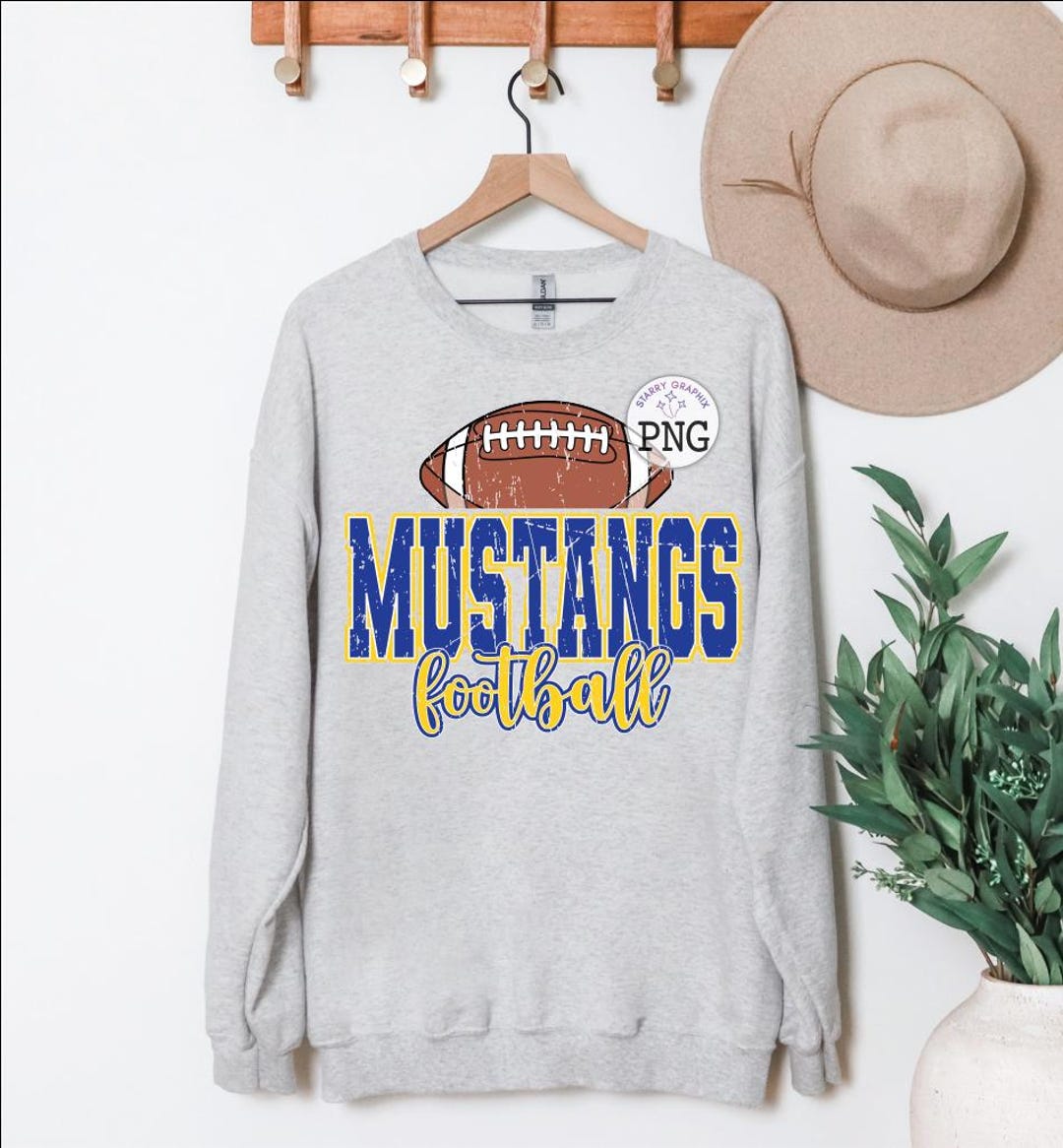 Mustangs Football PNG Image, Mustangs Mascot Varsity Football Blue Gold ...