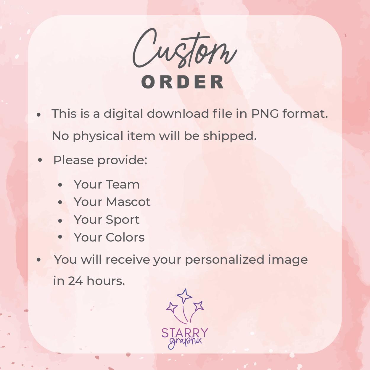 Custom Mascot PNG Image, Personalized School Team Mascot Name and ...