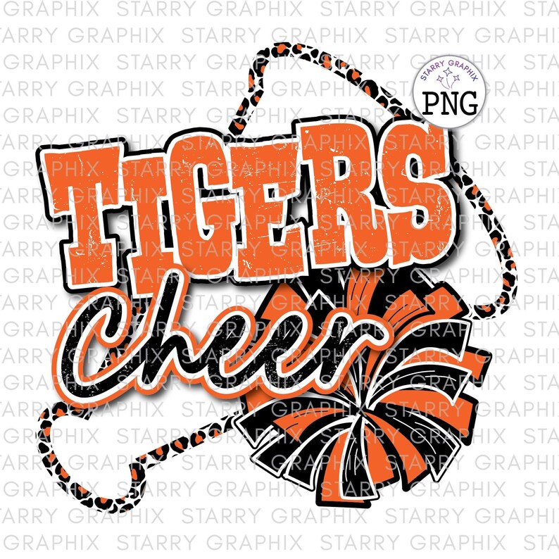 Tigers Cheer PNG Image, Tigers Mascot Cheer Orange Black Design ...