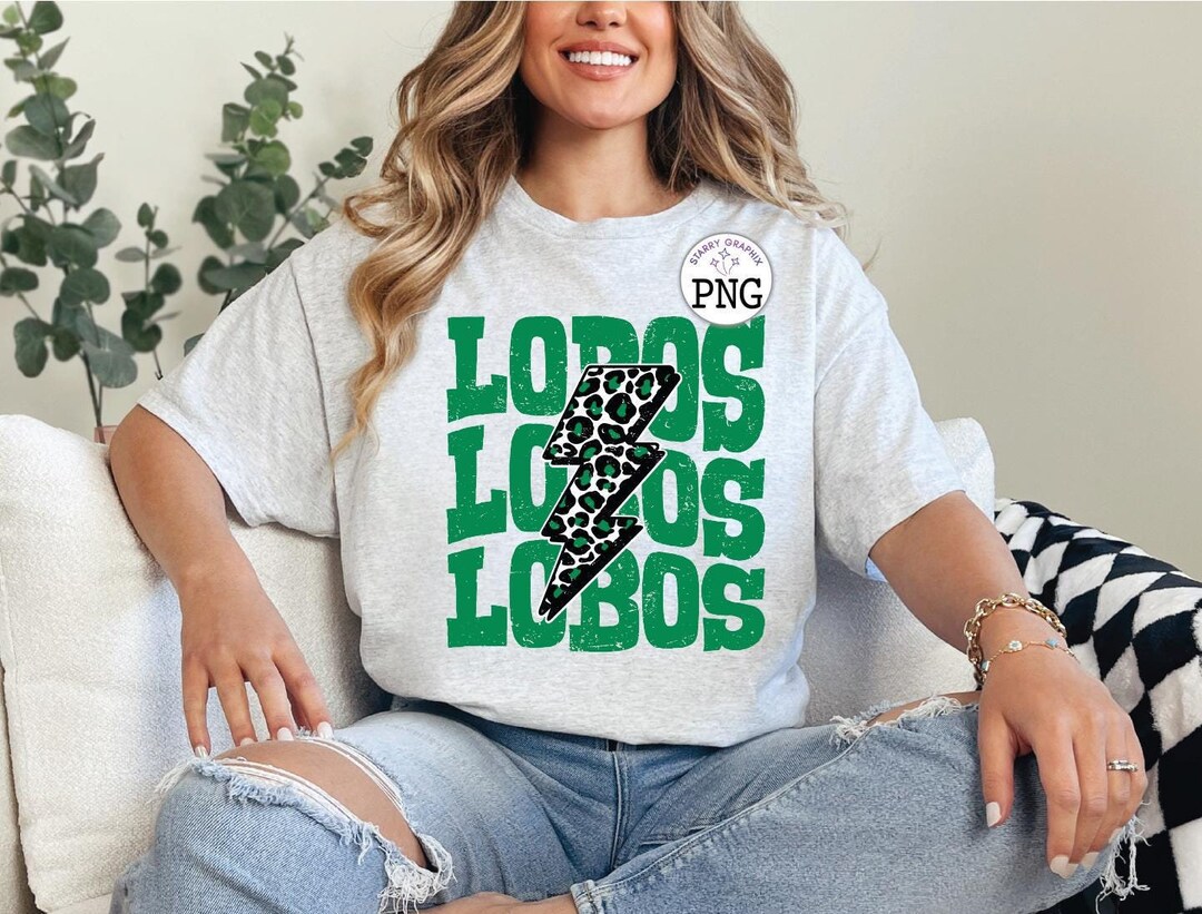Lobos PNG Image, Mascot Name School Spirit, Green Leopard Lightning ...