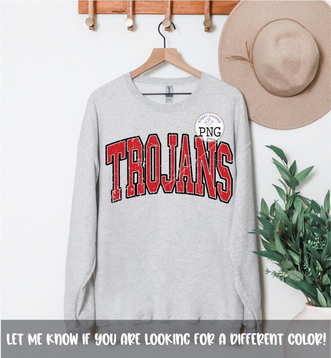 Trojans PNG Image, School Team Trojans Red Varsity Design, Sublimation ...