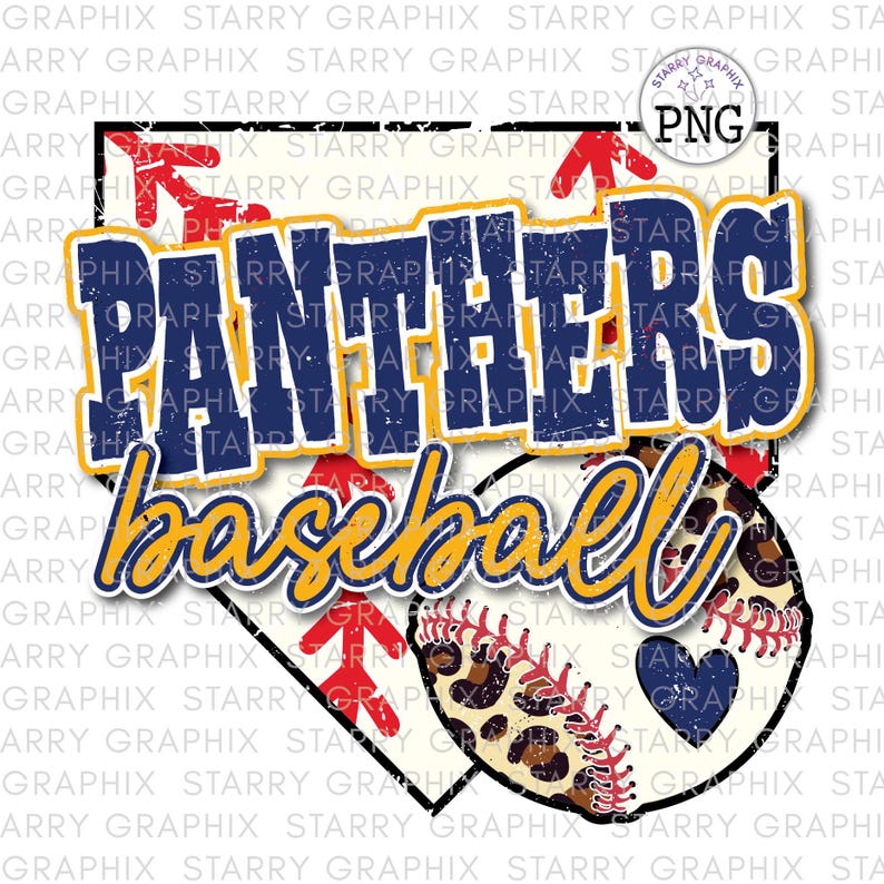 Panthers PNG Image, Panthers Navy Gold Mascot School Spirit Baseball ...