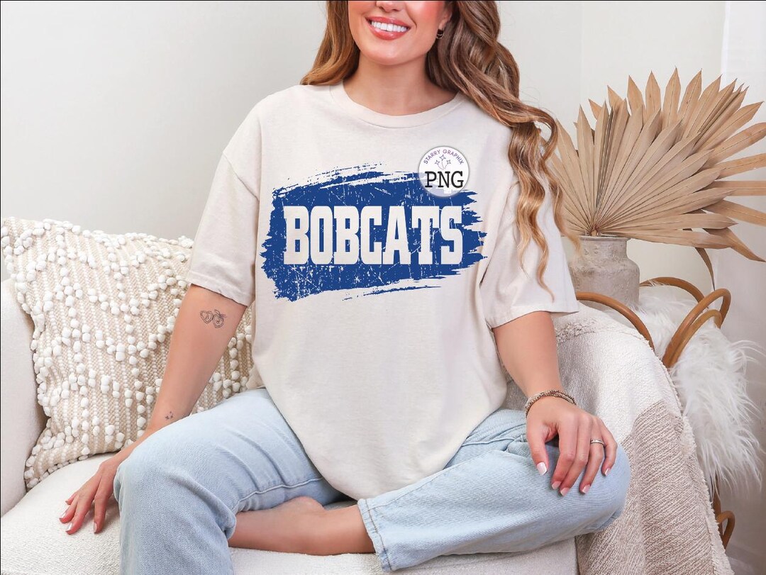 Bobcats PNG Image, Mascot Bobcats Blue Varsity Brush Stroke Design ...
