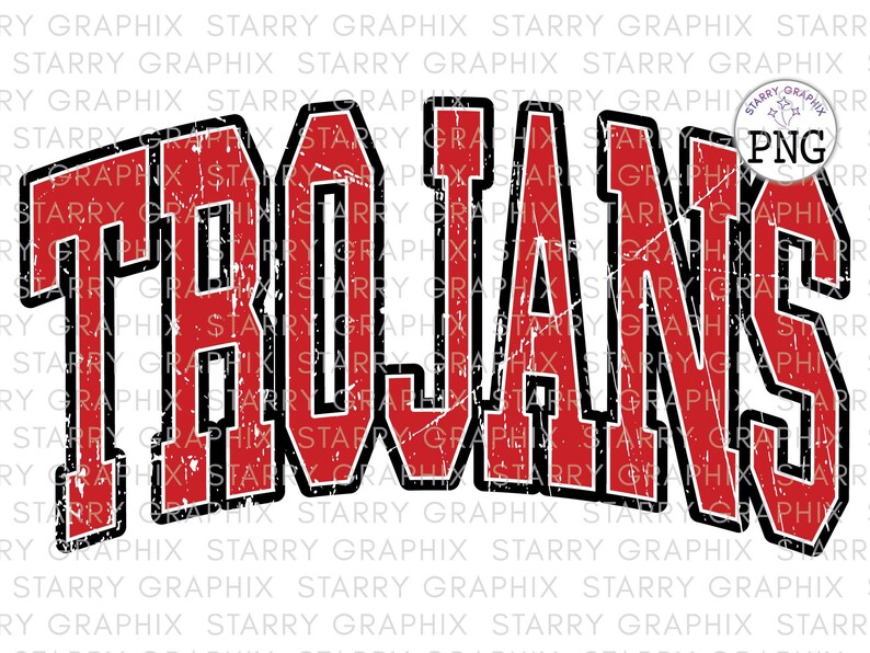 Trojans PNG Image, School Team Trojans Red Varsity Design, Sublimation ...
