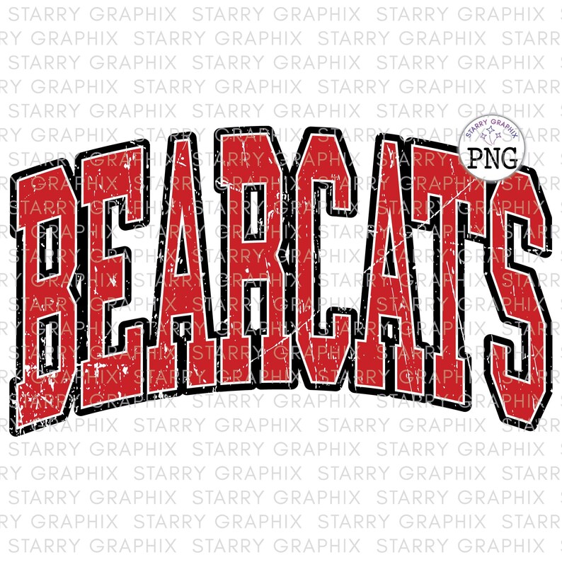 Bearcats PNG Image, School Team Bearcats Red Varsity Design ...