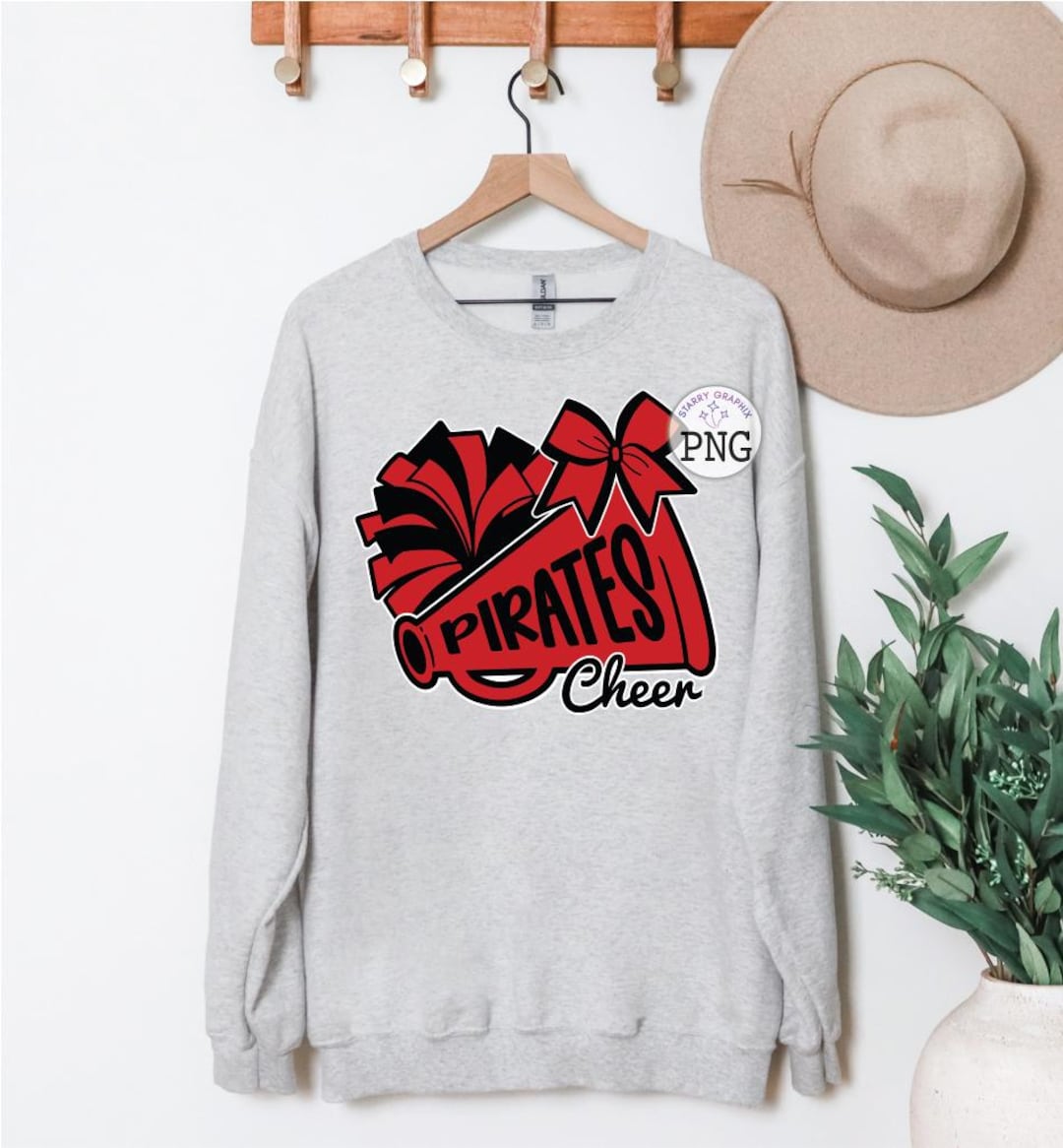 Pirates Cheer PNG Image, Cheer Pirates Red Black Doodle Design ...