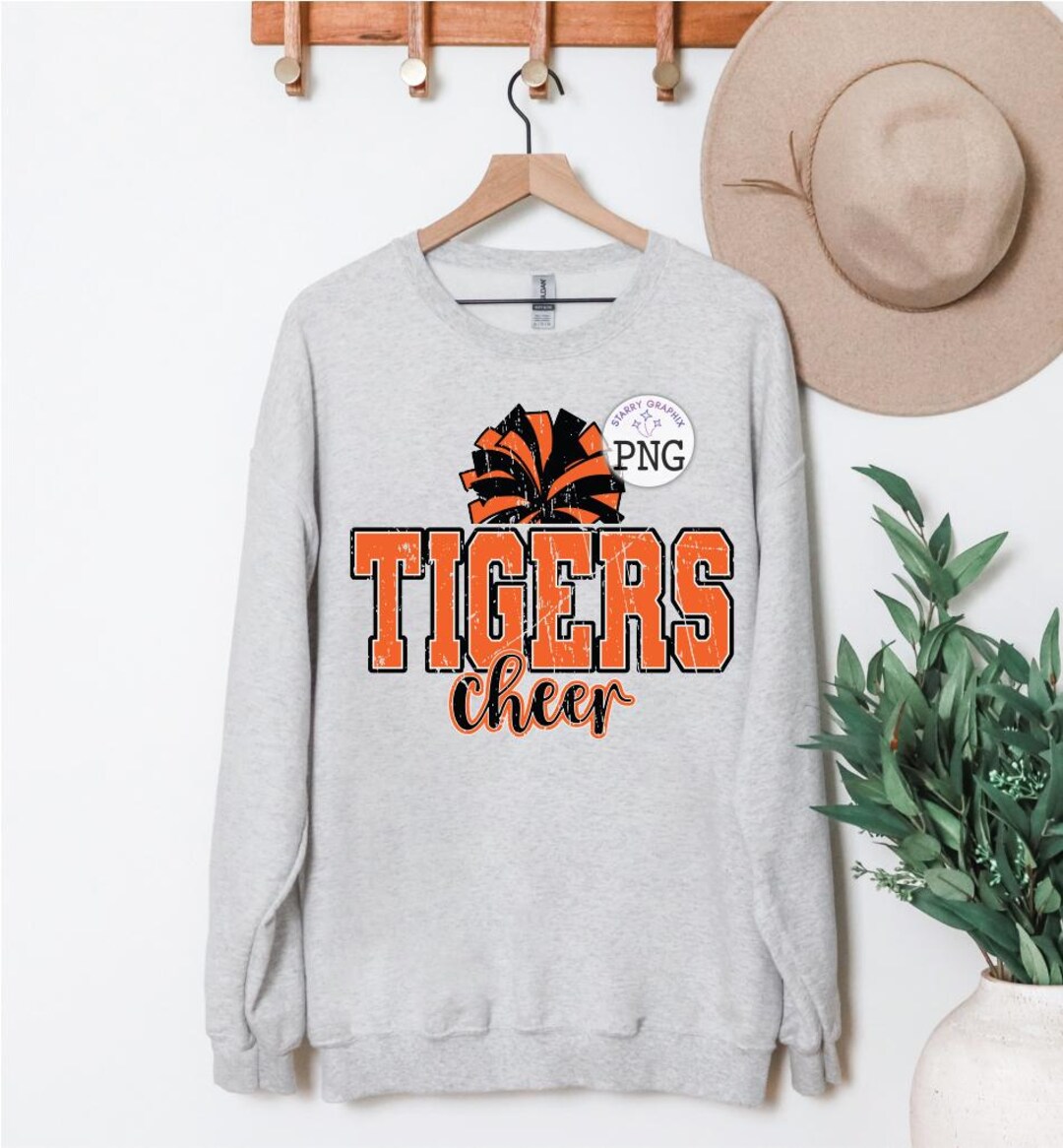 Tigers Cheer PNG Image, Tiger Mascot Varsity Cheer Orange Design ...