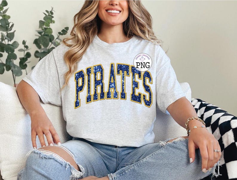 Pirates PNG Image, Mascot School Spirit Blue Gold Varsity Curved Design ...