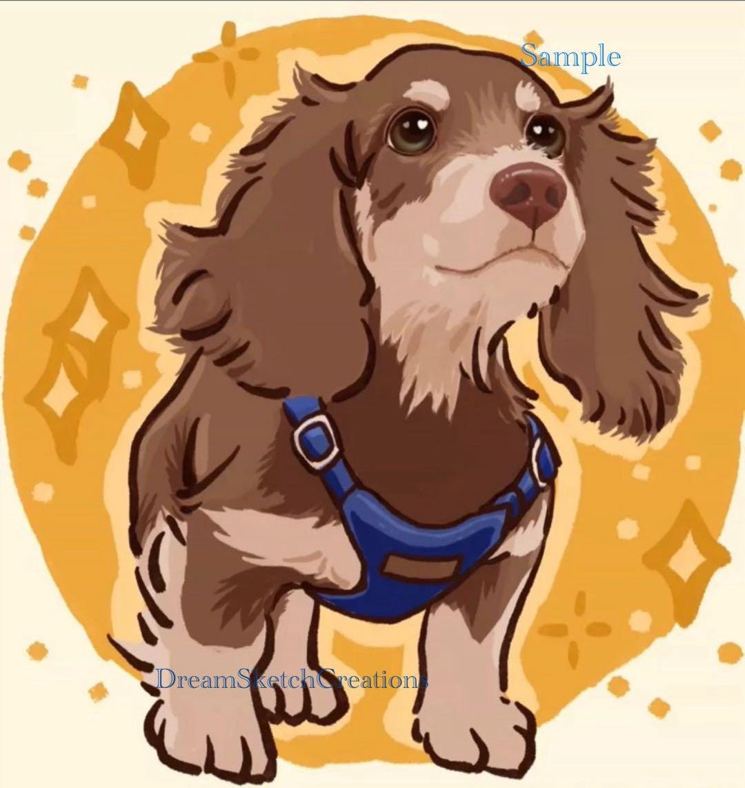 Custom Anime Pet Portrait Form Photo, Animal Drawing, Unique Pet Art ...