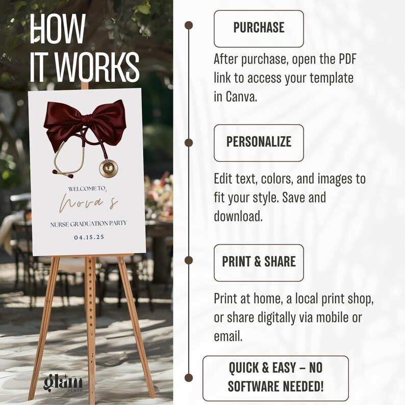 Burgundy Velvet Bow Graduates Nursing Welcoming Template,nurse ...