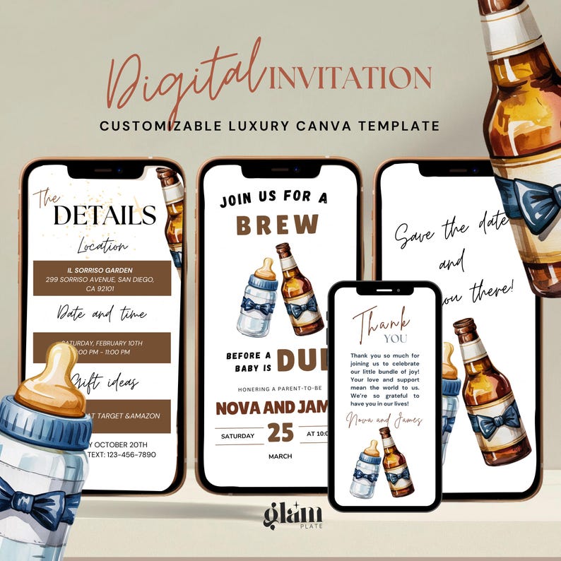 Diapers and Beer Baby Shower Invite – Diaper Keg, Dudes and Diapers ...
