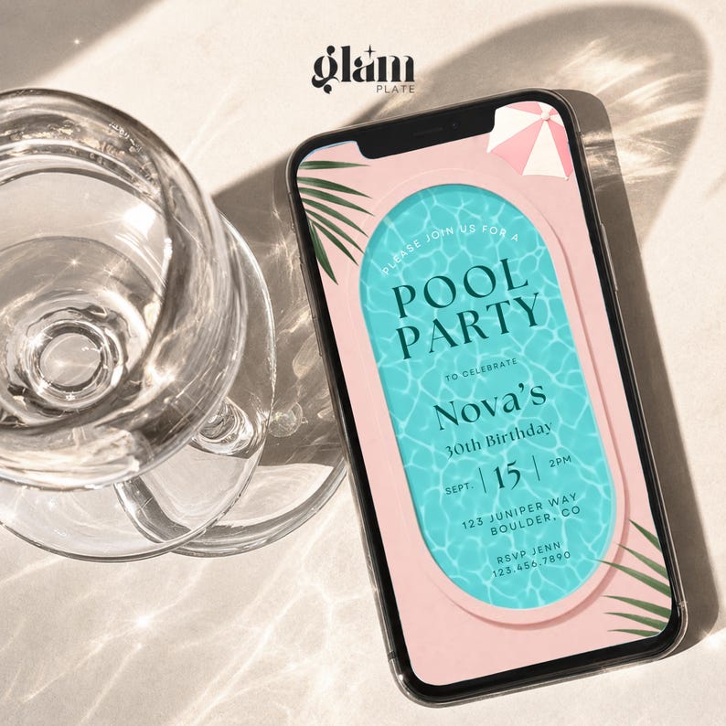 Animated Pool Party Inviting Birthday Video,luxury Adult Birthday ...